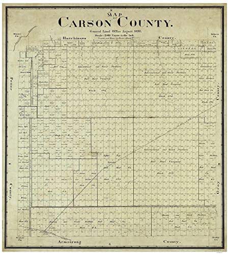 Amazon.com: Carson County, Texas - 1898 - Old Wall Map Reprint With ...