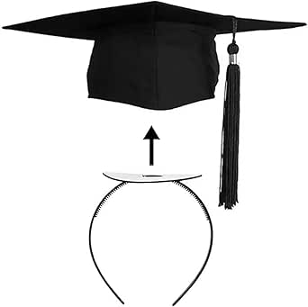JOYRUBY Graduation Cap Headband, Black Hat Headband, Secures Your Cap ...