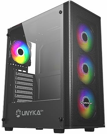 UNYKAch MIR 100 stort speldatorhölje med 4 ARGB-fläktar, 1 USB 2.0 och ...