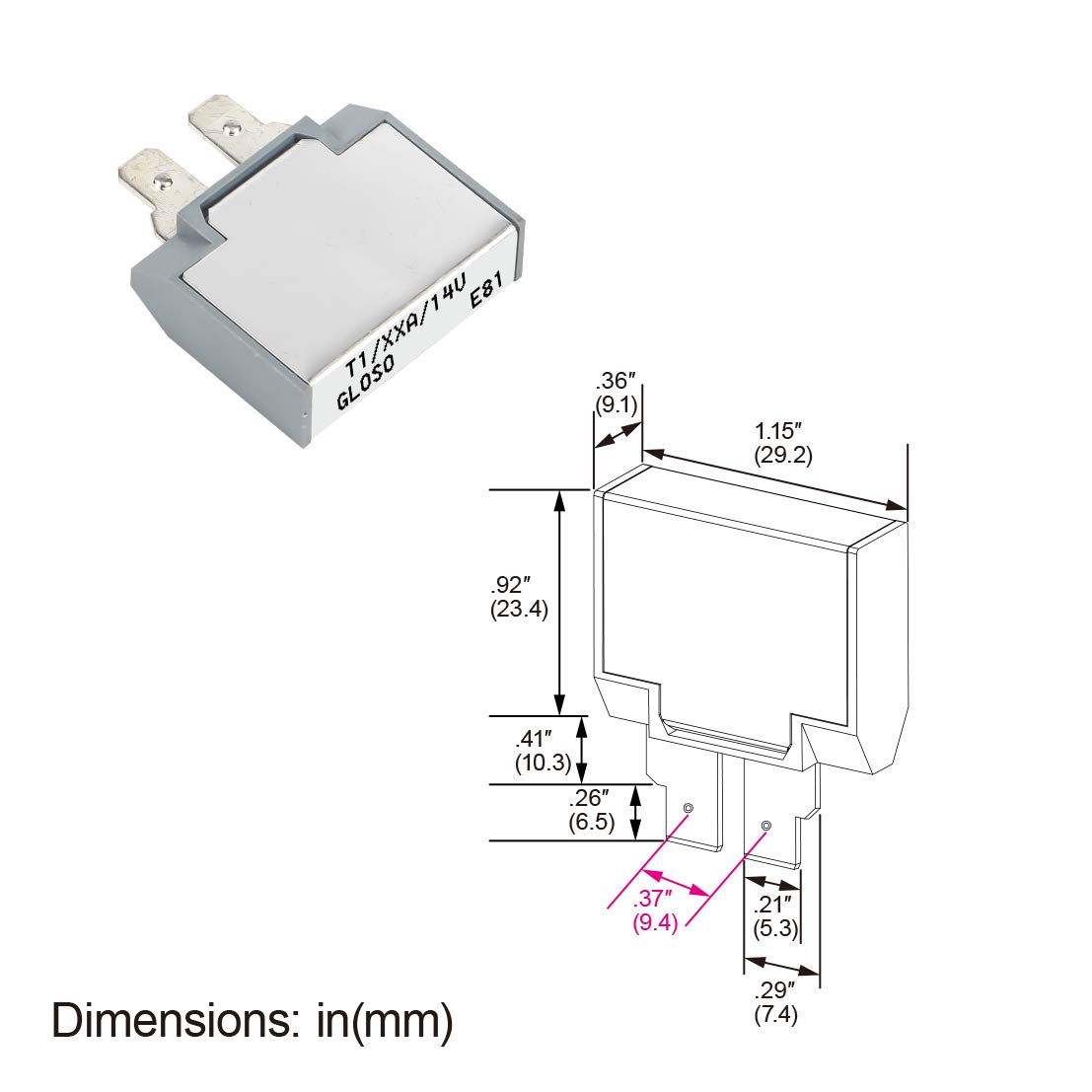 Snapklik.com : GLOSO Circuit Breaker E81 Long ATC Terminal