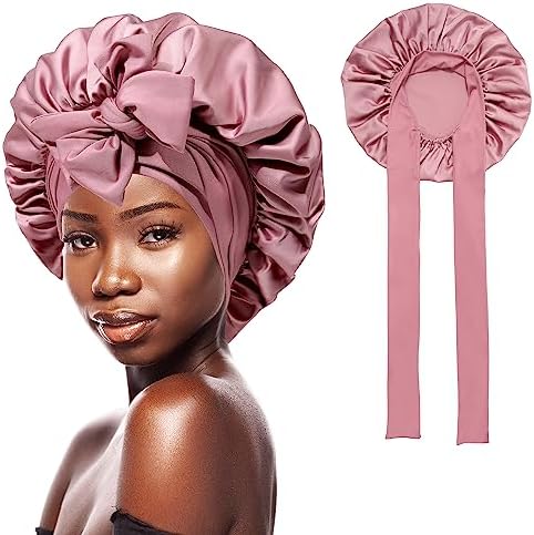 Amazon.com : Satin Bonnet Silk Bonnet Hair Bonnet for Sleeping Large ...
