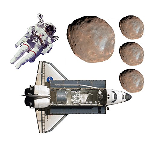 Amazon.com: Space Shuttle Astronaut and Asteroids Wall Decal Set ...