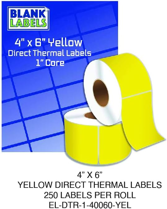 Amazon.com : Blank Labels 4" X 6" Direct Thermal Shipping Labels Yellow ...