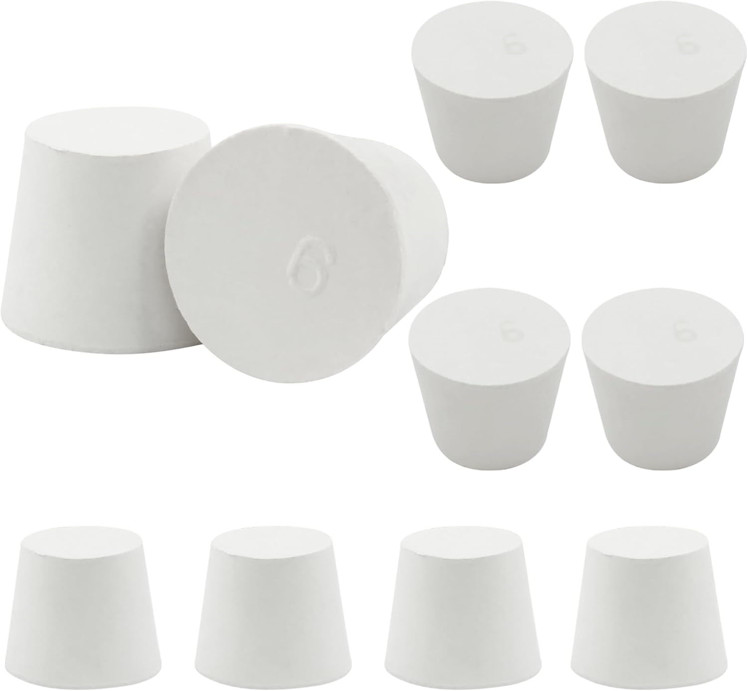 Amazon.com: Litoexpe White Solid Rubber Stoppers, 10pcs Tapered Lab ...