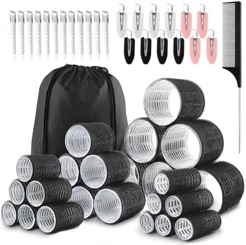 Amazon.com : 50Piece Hair Rollers set,Self Grip Hair Curlers for Long ...