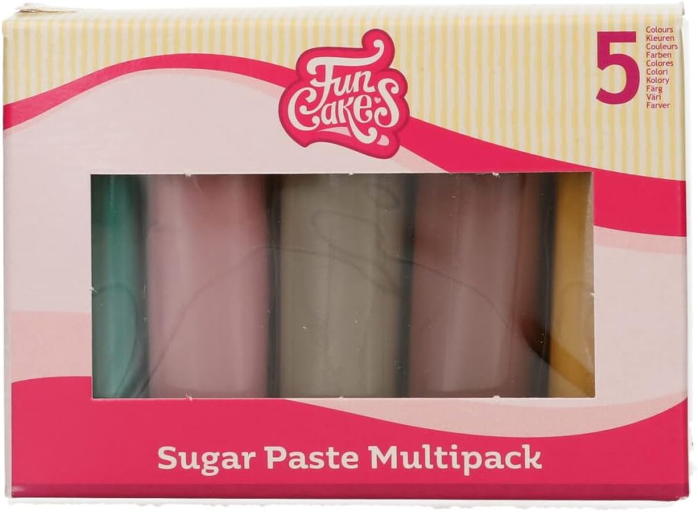 FunCakes Sugar Paste Multipack Earth Colour Palette, Perfect for Cake ...