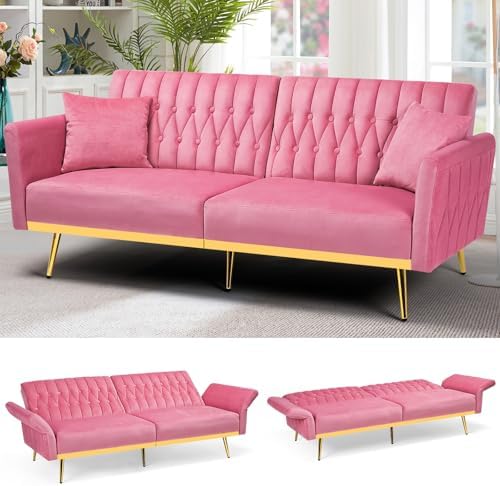 Amazon.com: Shintenchi Futon Sofa Bed, Convertible Couch Bed Loveseat ...