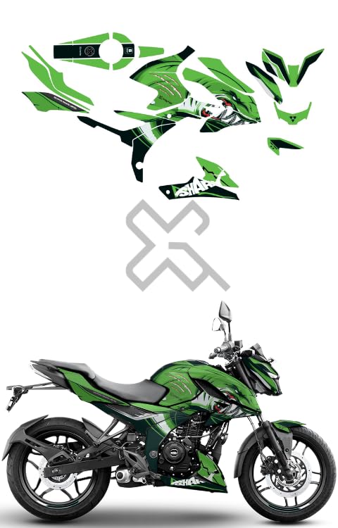 Grayfixx Green Shark Edition Full Sticker for Pulsar N160/250 | Made in ...