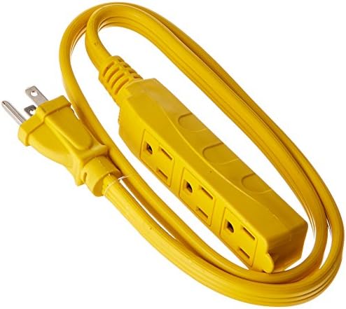 Woods 0863 3-Outlet Extension Cord with Power Tap, 3-Foot, Yellow ...