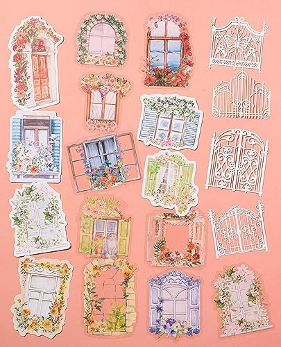 Amazon.com: JOYCHOIC Vintage Windows Stickers for Journaling, 44Pcs ...