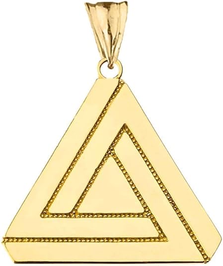 Amazon.com: Unique Impossible (Penrose) Triangle Charm Pendant in Solid ...