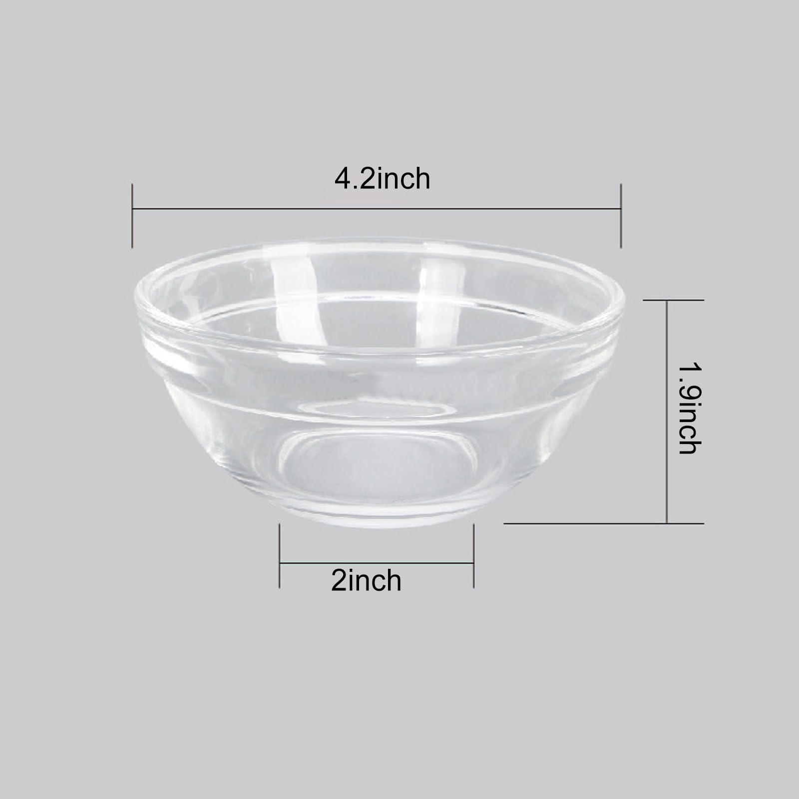 Snapklik.com : 6 Pack Glass Bowls Set, 4 Inch Glass Bowls,Clear Mini ...