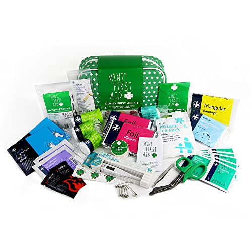 Family First Aid Kit - 115 Pieces Including Plasters, Bandages, Burn ...