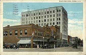 Street View of Black Building Fargo, North Dakota ND Original Antique ...