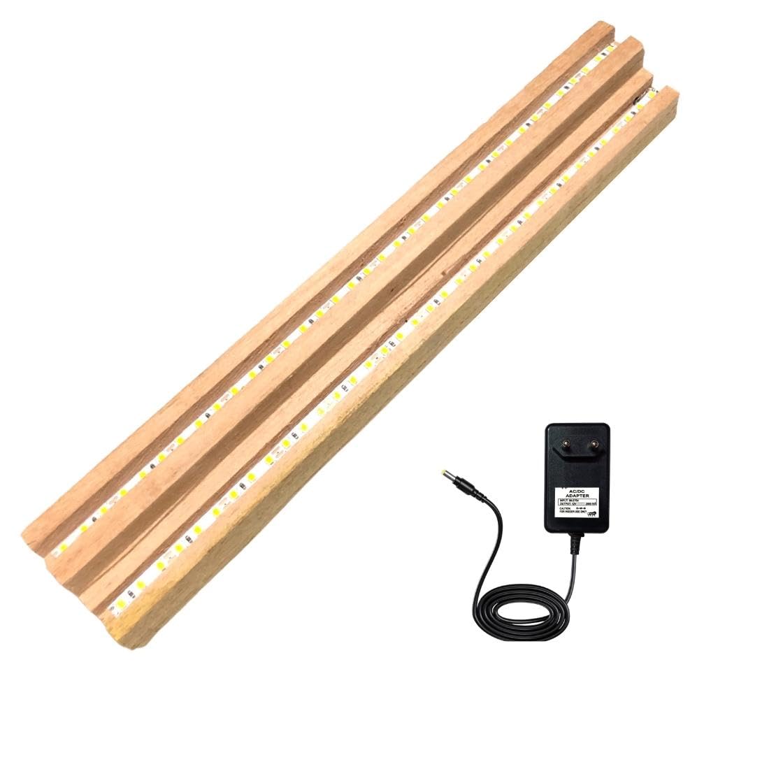 Buy UNIXAA DIY Dual LED Light Wooden Stand/Sagoan Wooden Base/Wooden ...