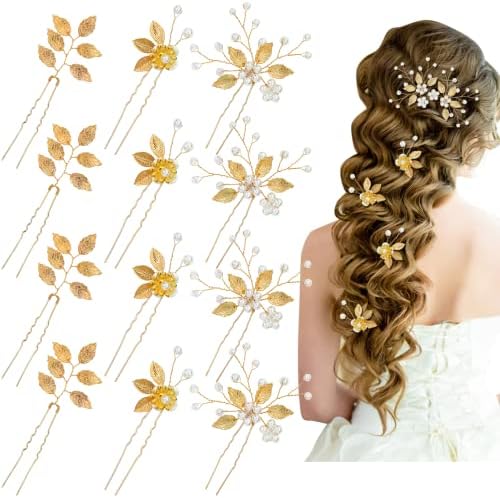 Amazon.com : inSowni 12 Pack Wedding Prom Party Decorative Gold Hair ...