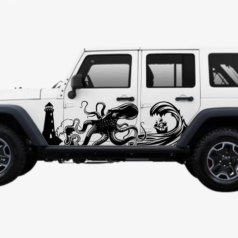 Amazon.com - Kraken Wave Lighthouse Truck Car Sticker Decal Door Body ...