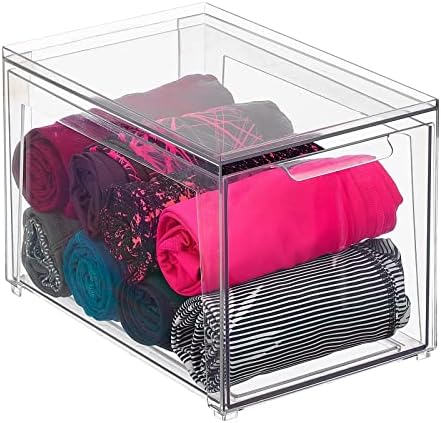 Amazon.com - DILIBRA 3 Packs Plastic Stackable Storage Drawers, Clear ...