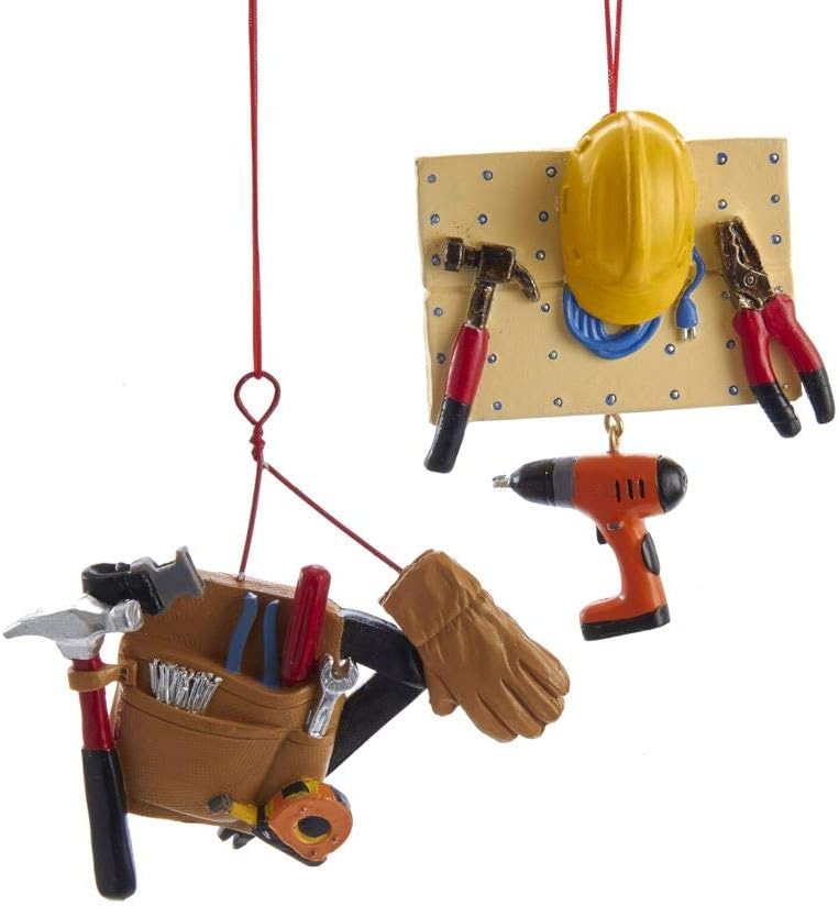 Amazon.com: Lauwell 60 Pcs Handyman Christmas Tree Ornament Tool Wooden ...