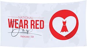 Amazon.com: National Wear Red Day Banner Large Background Backdrop Flag ...