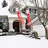 Amazon.com: Tatuo 2 Pieces Christmas Windsock Santa Claus Windsock ...