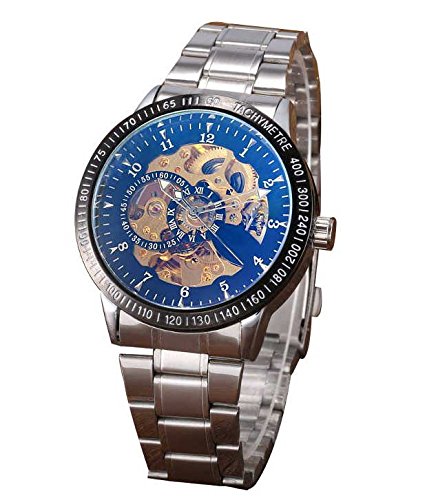 Beza Men's All Steel Uncommon & Classy Looking Silver & Gold Automatic ...