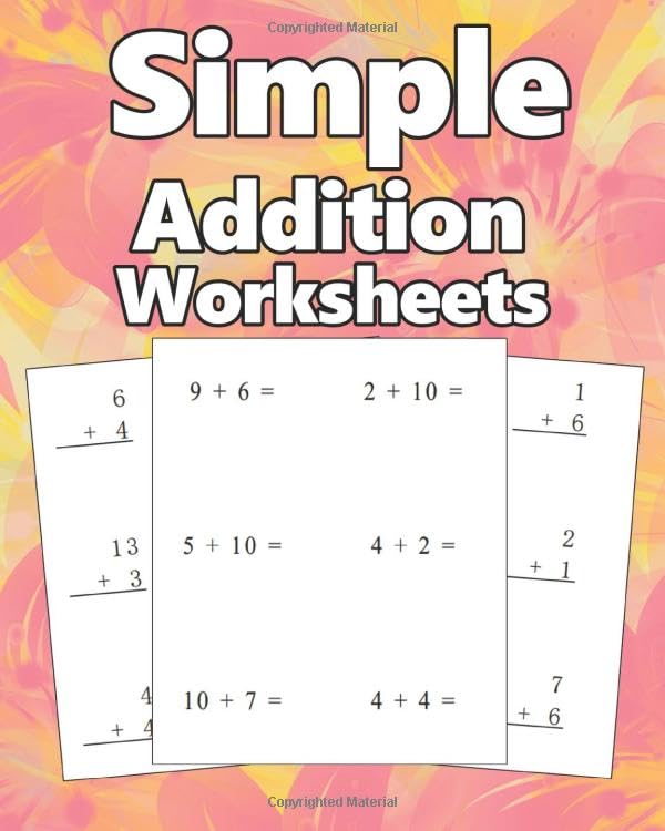 Simple Addition Worksheets Year 1