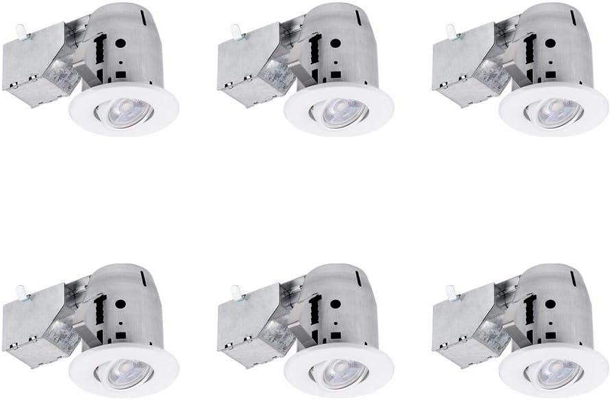 Commercial Electric 3 in. White LED IC Rated Swivel Round Trim Recessed ...