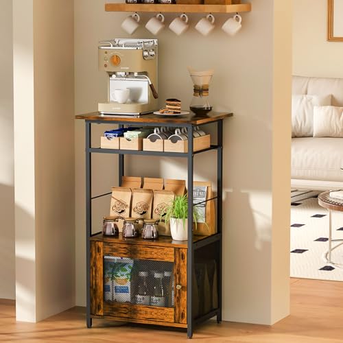 X-cosrack Coffee Bar Station, 3-Tier Small Coffee Stand Station with ...