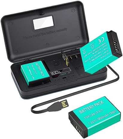 3 Pack LPE17 7.2 V 1800mAh Batteries with LCD Charger Battery Casefor ...