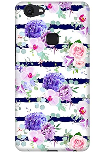 Pink Violet and Purple Orchid Printed Back Cover Phone Case for Vivo V7 ...