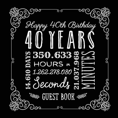 Happy 40th Birthday - Guest Book: Great for 40th Birthday - Vintage ...