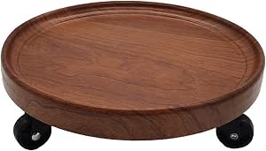 Amazon.com: Vase Bonsai Stand Wooden Vase Base Round Movable Flower Pot ...