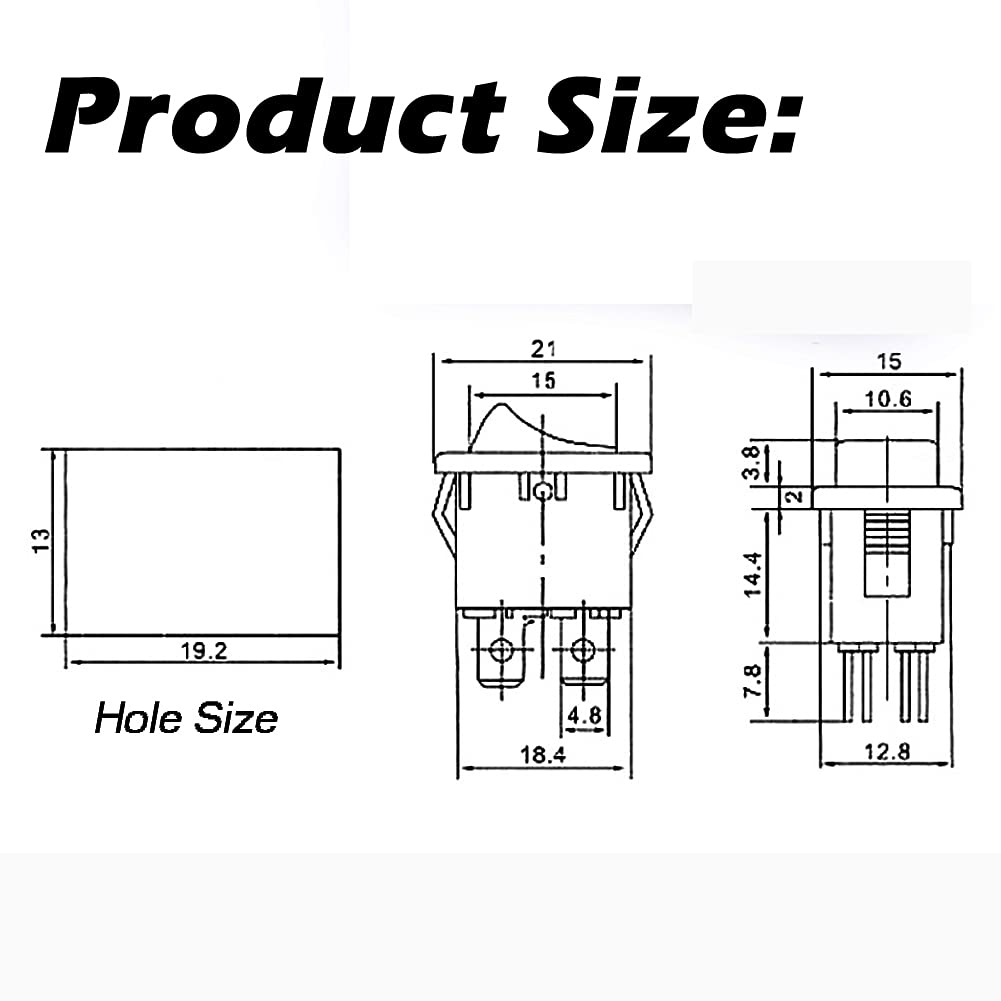 Snapklik.com : Mxuteuk 5pcs AC110/120V Lighted Rocker Switch DPST Green ...