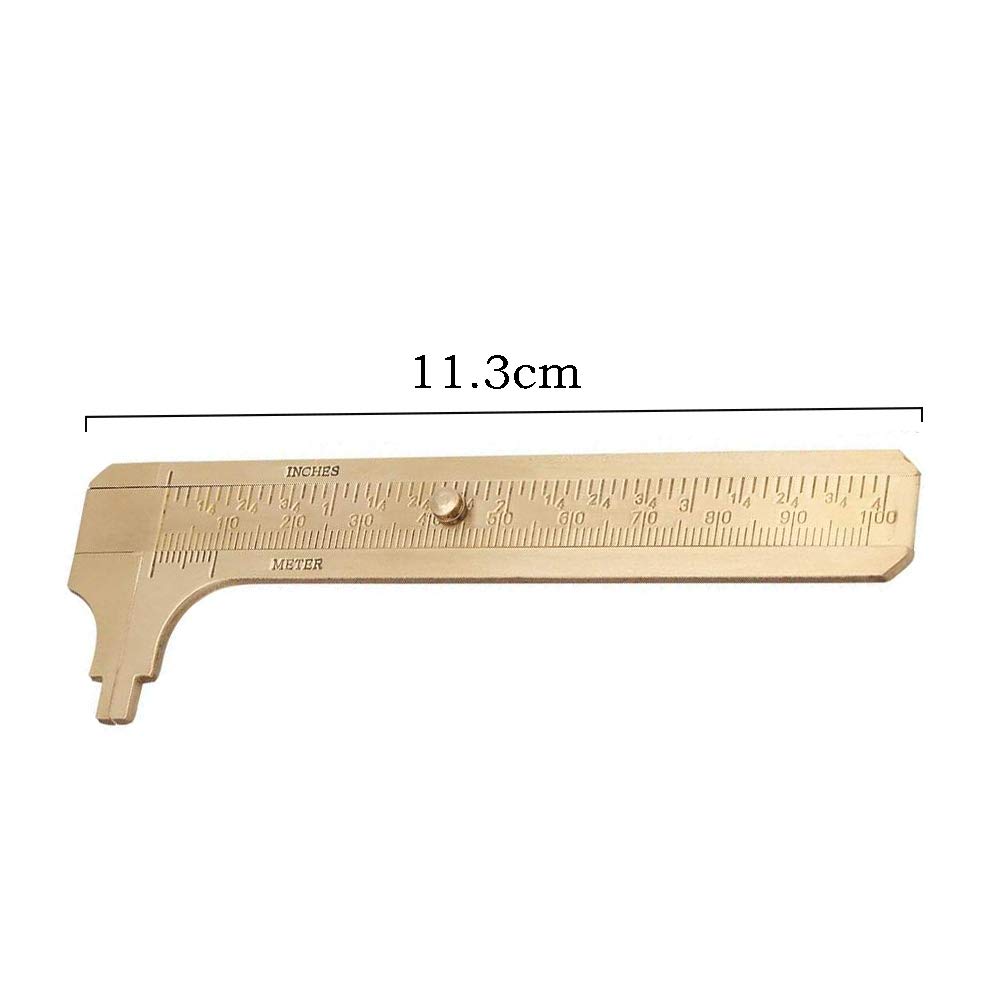 Brass Mini Vernier Caliper Double-Sided Scale Measuring Jewelry Jade ...