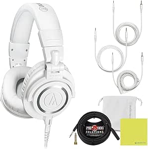 Amazon.com: Audio Technica ATH-M50X White Professional Studio Monitor ...