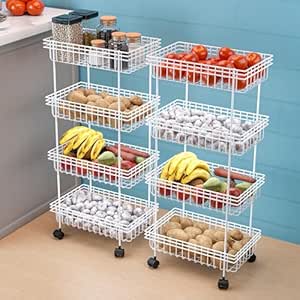 Kuber Industries Pack of 2 Metal 4-Layer Multipurpose Fruits ...