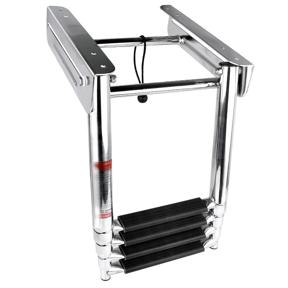 Snapklik.com : Stainless Steel Telescopic 4 Step Pontoon Boat Ladder ...