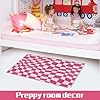 Amazon.com: HYPEECE Pink Bathroom Rugs, Irregular Checkered Rug Preppy ...