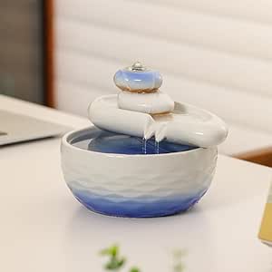 Amazon.com: Ceramic Tabletop Desktop Fountain Water Feature Indoor Home ...