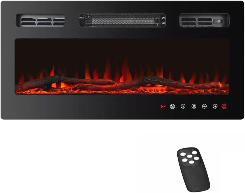 Amazon.com: Joytain Electric Fireplace 36 inch Recessed and Wall Mounted, 750w/1500w Thin Wall ...