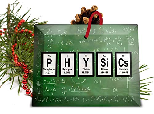 Amazon.com: Physics Periodic Table of Elements Glass Christmas Ornament ...