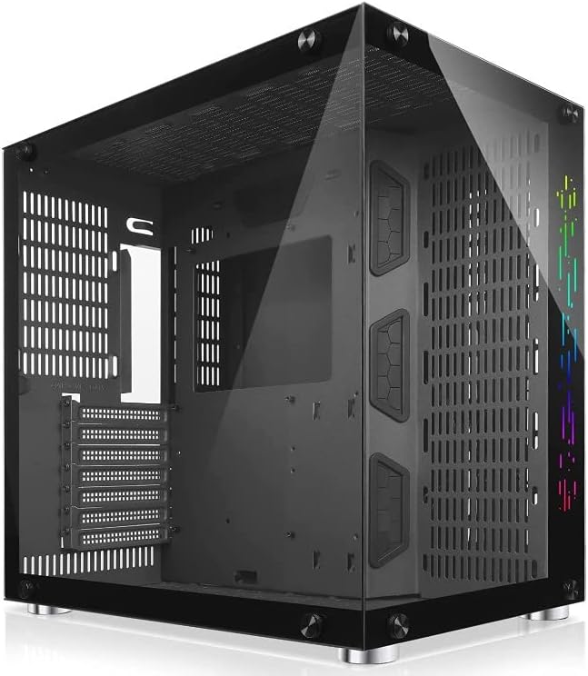 Amazon.com: PC Gaming Case, Front Panel RGB Strip Gaming Computer Case ...