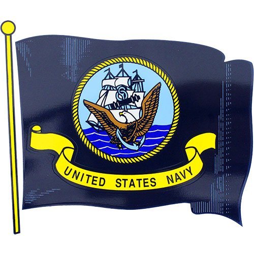 Snapklik.com : Waving US Navy Flag Clear Decal