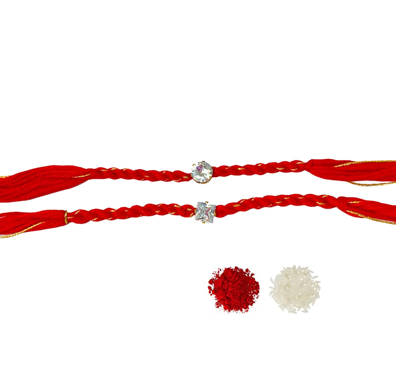 Evisha Simple Elegant Moli Thread With Stone Rakhi For Brother | Rakhi ...