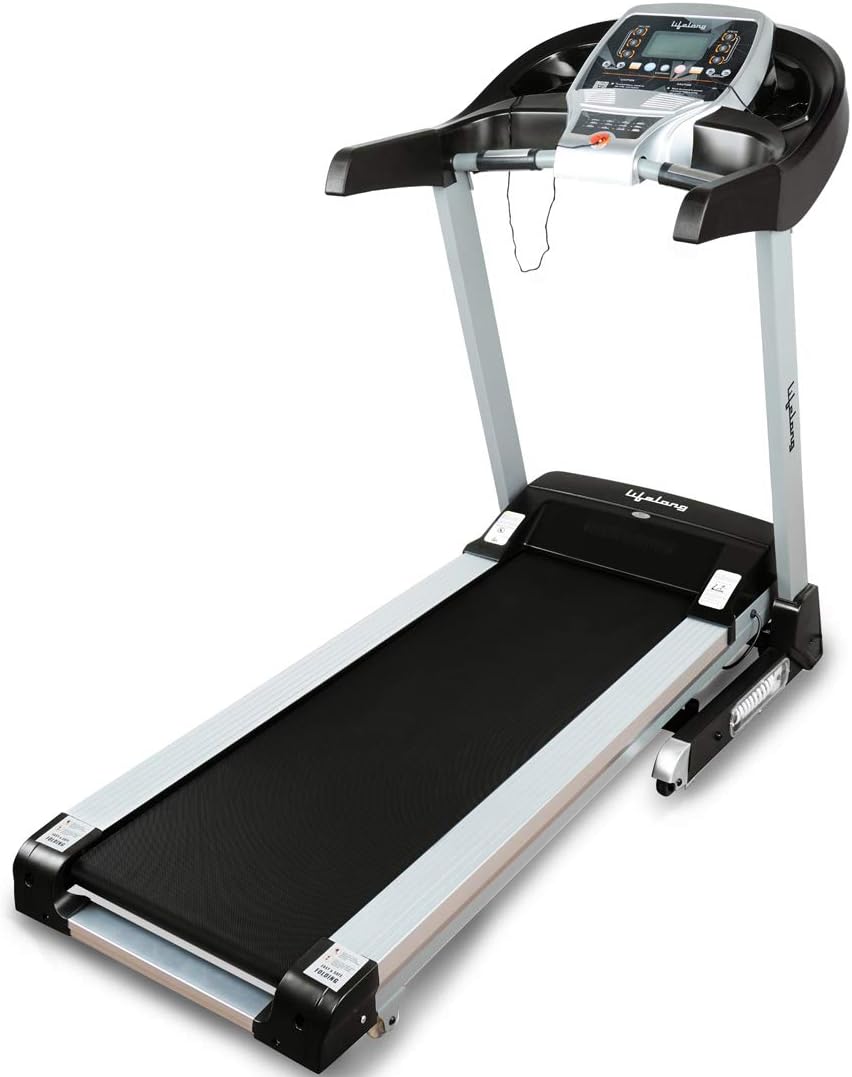 Buy Lifelong FitPro Motorised Treadmill (3 HP Peak) for Home with 12 ...