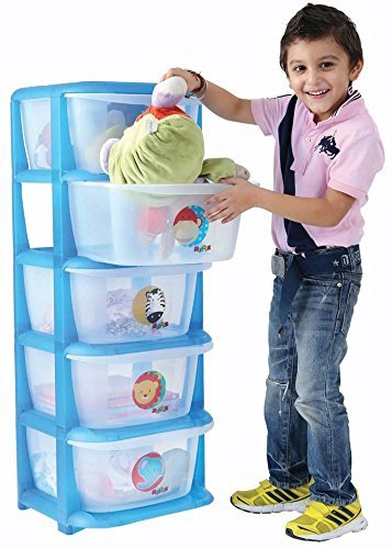Buy melonz Baby Drawer 5 level adjustable for Toys and Clothes (Blue ...