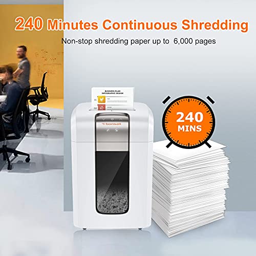 Bonsaii Super Micro Cut Shredder, 240 Mins P-6 High Security Ultra ...