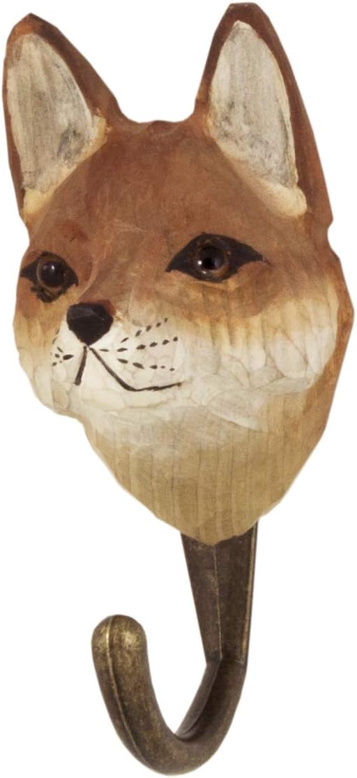 Amazon.com: Wildlife Garden Hand-Carved Red Fox Hook, Sturdy Indoor ...