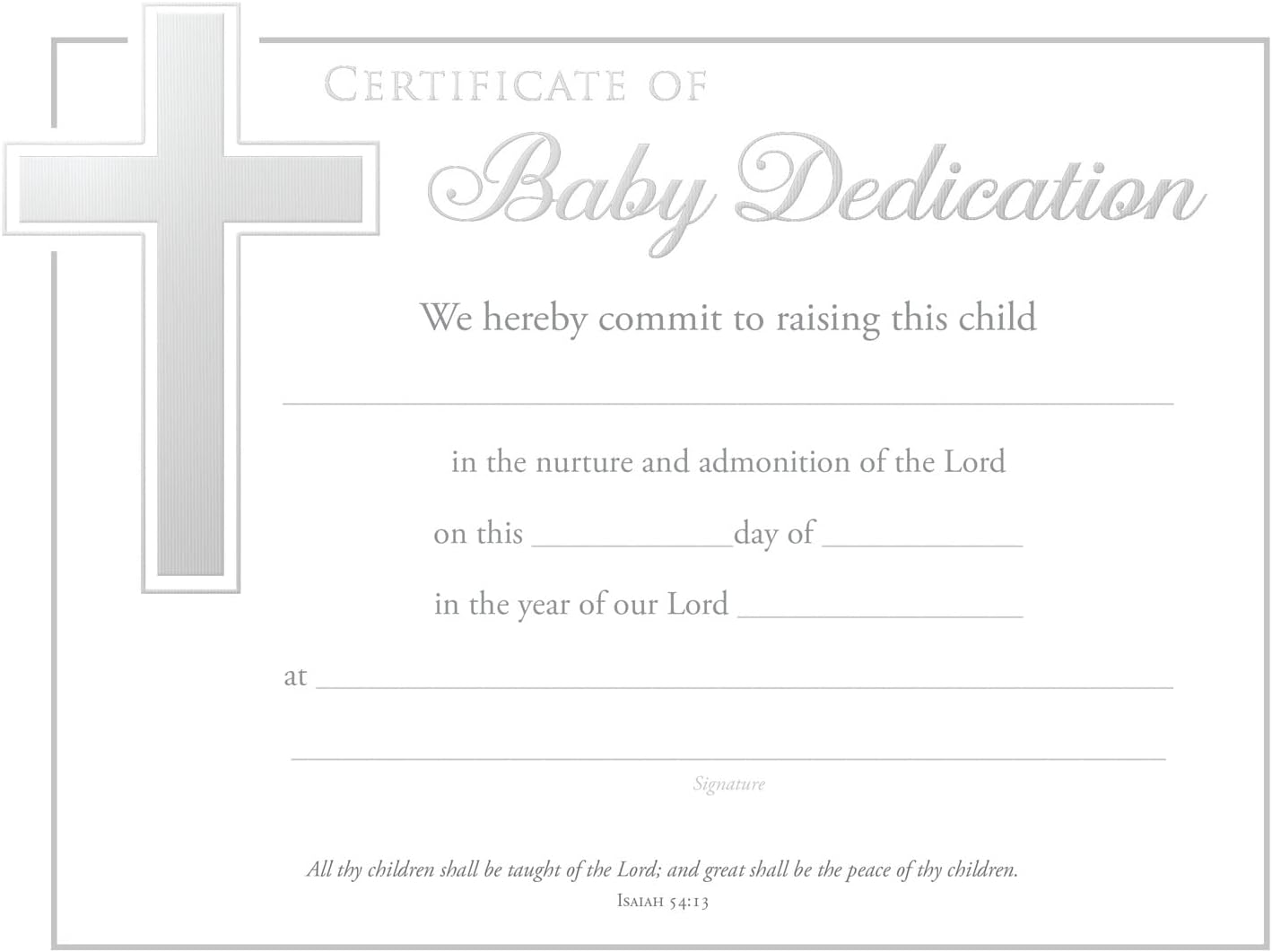 Amazon.com : 24 Pcs Baby Dedication Certificate Coated Paper Baby ...